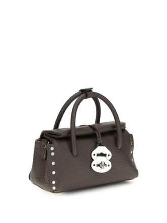 Zanellato Womens Dotta Centauro Baby Handbag Brown Castel Del Monte Calf Leather Bos Taurus Handbags Hand Bags