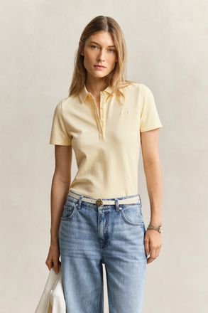 GANT Damen Slim Fit Archive Shield Piqu&eacute; Poloshirt (XXXL) VANILLA Gelb