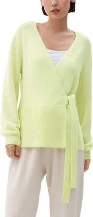 s.Oliver Womens 2121668 Strickjacke mit G&uuml;rtel, Gelb, 48