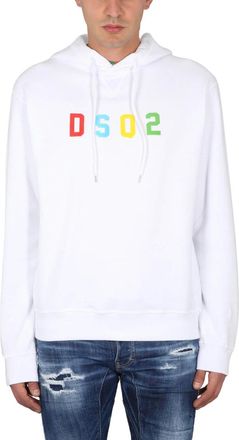 Dsquared2 Homme, Sweatshirts et sweats &agrave; capuche, Blanc, Taille: L Cool Fit Sweat &agrave; capuche