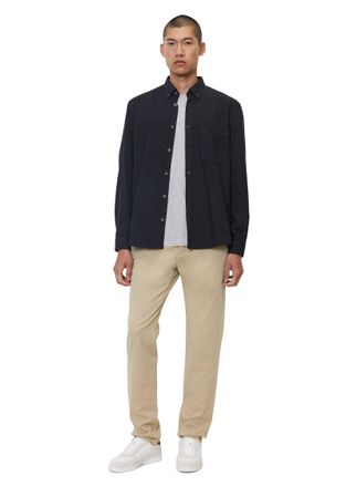 Marc O'Polo Herren Hemd Regular Fit langarm, Blau (Dark Navy), XS