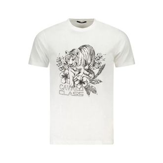 Cavalli T-Shirt mit auff&auml;lligem Print und Rundhalsausschnitt - - Tops - Herren - Wei&szlig; - XL