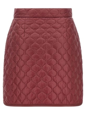 Moncler Diamond-Quilted Miniskirt - Red
