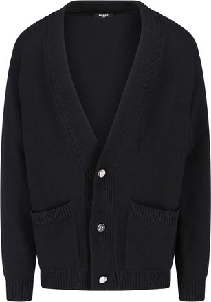 Balmain Rundhalspullover - Schwarz