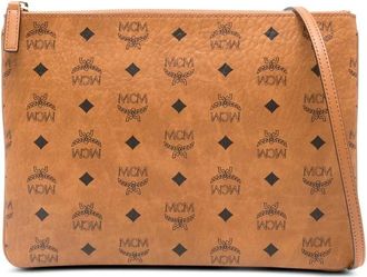 MCM Mcm, Femme, Sacs, Brun, Taille: ONE Size Pochette à motif logo