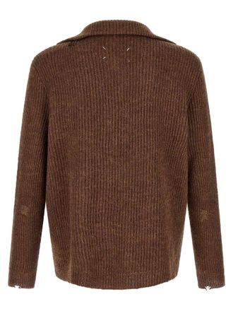 Maison Margiela Mens Brown Linen Cardigan Clothing