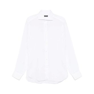 Barba Homme, Chemises, Blanc, Taille: XL Chemise Blanche avec Col &agrave; Boutons