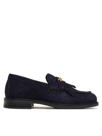 Tommy Hilfiger Slipper Th Chain Fringe Suede Loafer FW0FW09918 Dunkelblau