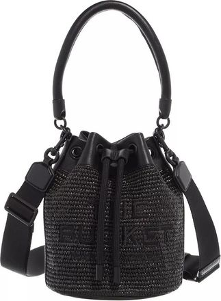 Marc Jacobs Beuteltaschen - Woven Raffia Bucket Bag - Gr. unisize - in Schwarz - f&uuml;r Damen