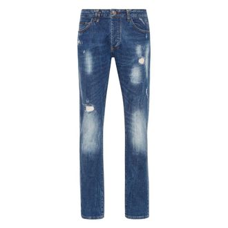 Philipp Plein Jeans Straight Cut Lion Circus - - Jeans - Herren - Blau - W29
