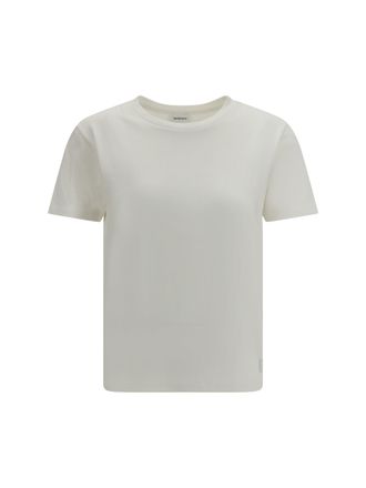 Saint Laurent Womens T-Shirt Monochromatic Logo Natural Cotton T-Shirts & Jerseys
