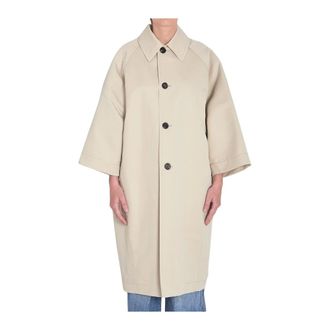 Bottega Veneta Femme, Manteaux, Beige, Taille: 36 FR Trench-coat oversize &agrave; boutonnage simple