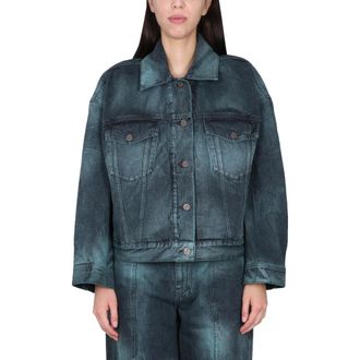 Stella McCartney Femme, Vestes, Bleu, Taille: 40 FR Veste en Jean Tie Dye