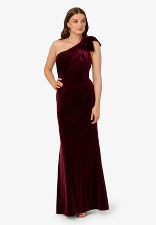 Adrianna Papell Abendkleid Halter Draped Velvet Gown Glamour&ouml;s, schimmernd, stilvoll