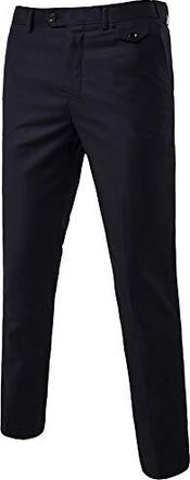 Missmao Homme Pantalon Anti-Rides Taille Haute Coton Tube Droite Décontracté Noir XL