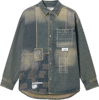 Musium Div. chemise en jean à design patchwork - Bleu