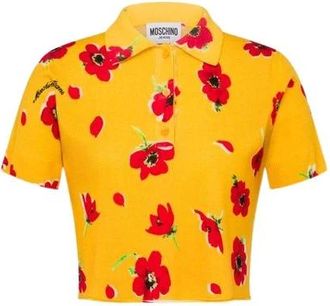 Moschino Femme, Pulls, Multicolore, Taille: 44 FR Printed Wool Crop Sweater