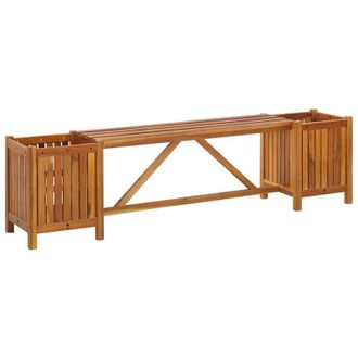 vidaXL Vidaxl - Gartenbank mit 2 Pflanzk&uuml;beln 150x30x40 cm Massivholz Akazie