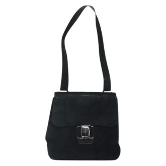 Ferragamo Sac bandouli&egrave;re en daim Pre-owned - Femme - Pre-owned - Noir - Taille: ONE Size