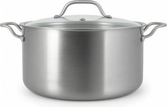 Menastyl Cuisson Faitout inox 18/10 Triply 24cm tous feux dont induction fabriqué en France - sans PFAS ni substances nocives - Compatible lave-vaisselle - Poignée riv