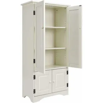 Costway Armoire meuble armoire de rangement &eacute;tag&egrave;res r&eacute;glables Neuf