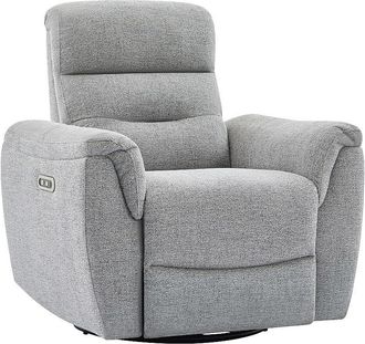 Vente-Unique Elektrischer Relax-Sessel aus grauem Strukturstoff BREVIO