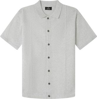 Springfield Herren Gg12 New Basic Cardigan Polo S/S Poloshirt, grau, Small