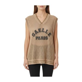 Ga&euml;lle Paris Femme, Pulls, Beige, Taille: 38 FR D&eacute;bardeur Tricot&eacute; Oversize
