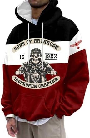 Generico Sweat &agrave; capuche pour homme avec impression graphique allemande, pull respirant &agrave; capuche &agrave; manches longues, pull croix d&eacute;di&eacute; aux ninas et aux samoura&iuml;