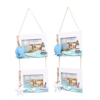 Cabilock Wandleuchter Mediterranen Stil Wanddeko F&uuml;r Bars Und Zuhause Doppelter Bilderrahmen Maritimer Wandbehang Wandbehang