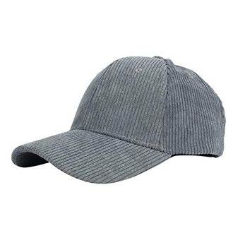 Generic Casquette Hombre en velours c&ocirc;tel&eacute; pour homme et femme - Chapeaux de sport chauds - Casquette de baseball pour lext&eacute;rieur - Pour lext&eacute;rieur, gris, Tai