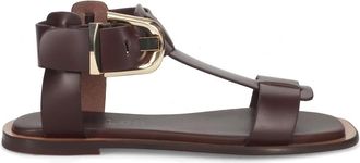 Bibi Lou Femme, Chaussures, Brun, Taille: 38 EU Sandale en cuir marron ensoleill&eacute;e