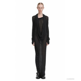 Marc Le Bihan Sheer Viscose Wool Scarf Dress