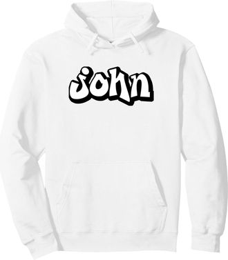 BDAZ John Graffiti Personalisierter Name Schwarz Wei&szlig; Herren Jungen Pullover Hoodie