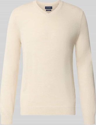 Christian Berg Strickpullover aus Woll-Mix mit V-Ausschnitt