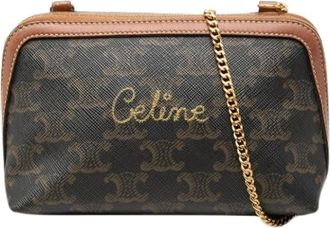 Celine Sac bandouli&egrave;re Pre-owned en toile enduite brod&eacute;e - Femme - Pre-owned - Brun - Taille: ONE Size