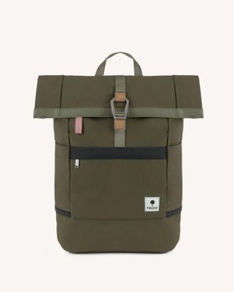 Faguo Sac a dos vert olive fonc&eacute; polyester recycl&eacute; - CYCLING MEDIUM