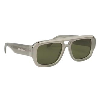 Palm Angels Stockton Rechteck-Sonnenbrille f&uuml;r Herren, Kunststoff, Azetat (Grau)