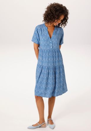 Aniston Sommerkleid ANISTON CASUAL, Damen, Gr. 36, N-Gr, blau, hellblau, wei&szlig;, Web, Obermaterial: 100% Viskose, bedruckt, gemustert, figurumspielend kniefrei,