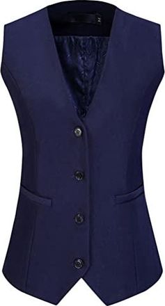 ORANDESIGNE Femme Gilet de Tailleur sans Manche Couleur Unie Gilet de Costume sans Manche Col V Slim Fit Rétro Vintage Vêtements Gilet Affaires Tenue de Travail D