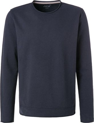 Juvia Herren Sweatshirt blau Baumwolle unifarben