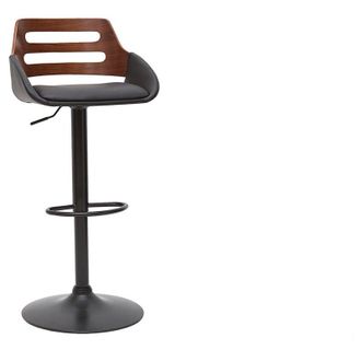 Miliboo Miliboo - Tabouret de bar relevable design noir et noyer pernik