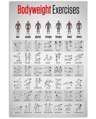 Generic Vintage Bodyweight Exercise Tin Poster - Retro Gym Wall Art for Home, Office, or Club Decor(Unframed,08x12inch(20x30cm))