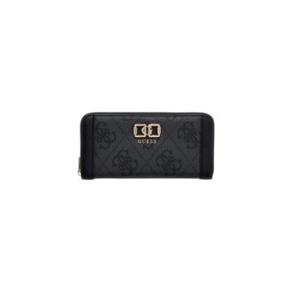 Guess Femme, Accessoires, Noir, Taille: ONE Size Portefeuille &agrave; Fermeture &Eacute;clair et Compartiments Int&eacute;rieurs