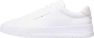 Tommy Hilfiger Baskets Homme Detail Essential en Cuir, Blanc (White), 40