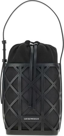 Emporio Armani Femme, Sacs, Noir, Taille: ONE Size Sac Seau en Cuir et Maille