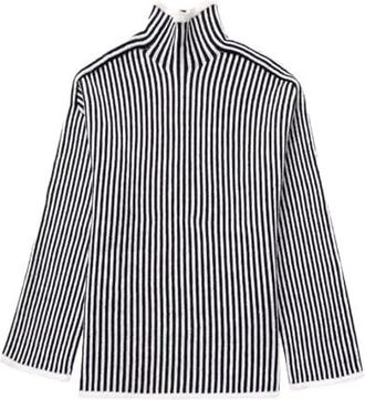 Generic Pull en jacquard surdimensionn&eacute; pour femme, col montant, rembourr&eacute;, tricot &eacute;pais et chaud, multicolore, L