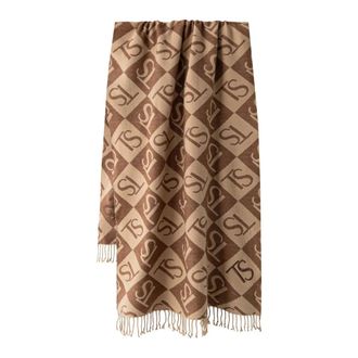 Twinset Foulard Monogramme - Femme - Accessoires - Brun - Taille: ONE Size