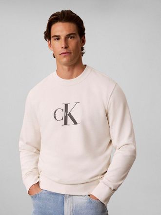 Calvin Klein Jeans Sweatshirt Rundhalsausschnitt, Regular Fit, gro&szlig;er Logo-Print