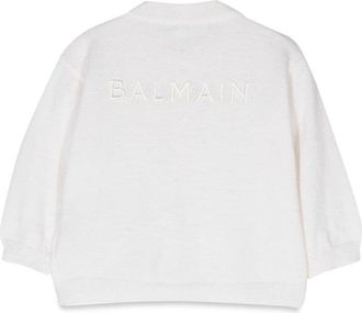 Balmain Merino Wool Blend Cardigan - White